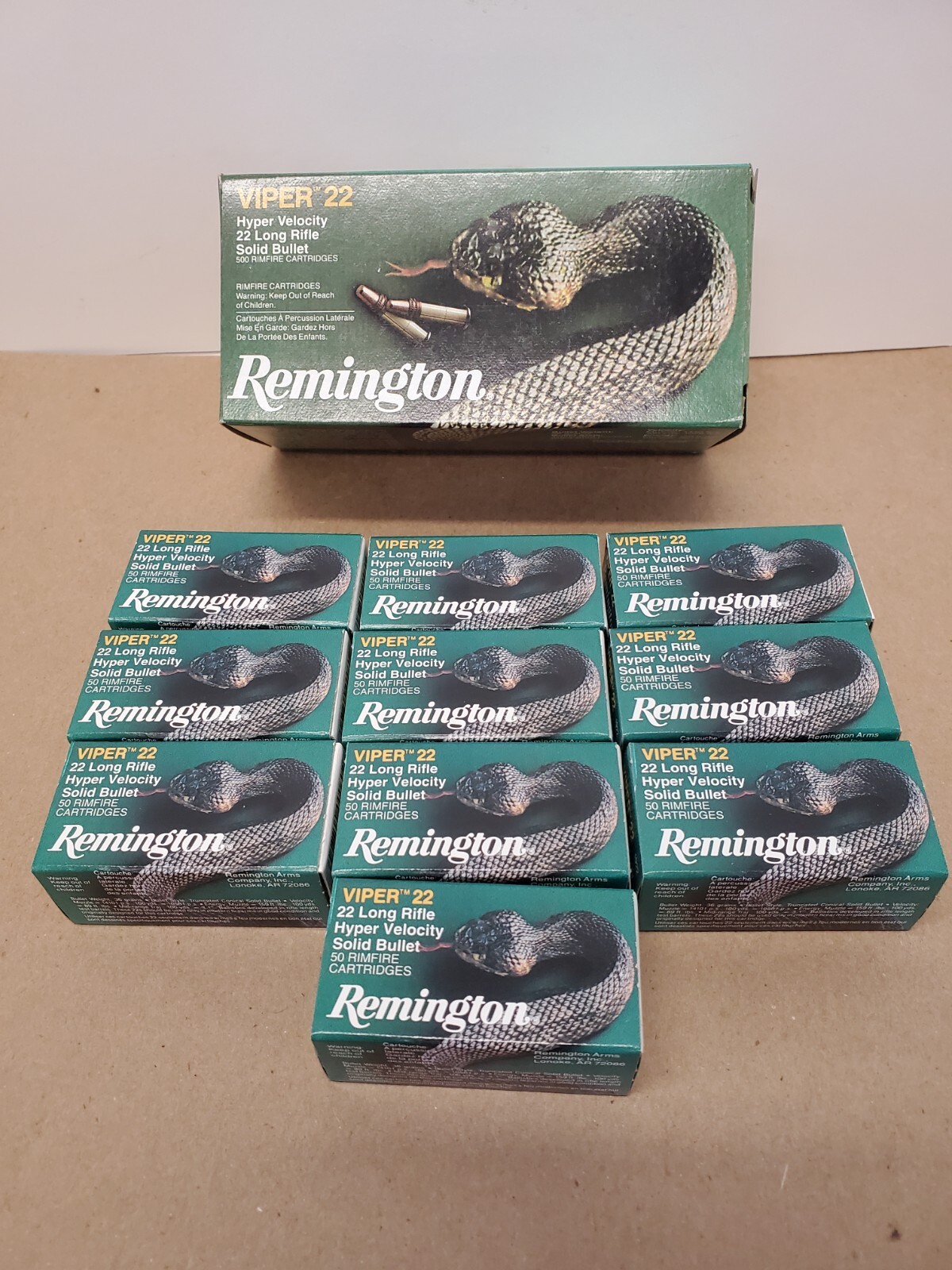 Empty Original Remington Viper 22 Brick Box With 10 Individual Shell ...