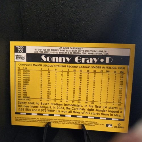 2025 Topps Series 1 Silver Pack Chrome Mojo Refractor Sonny Gray ...