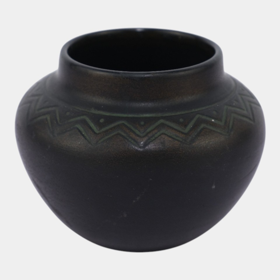 Norse 1903-13 Vintage Art Pottery Geometric Design Bronze Ware Ceramic ...