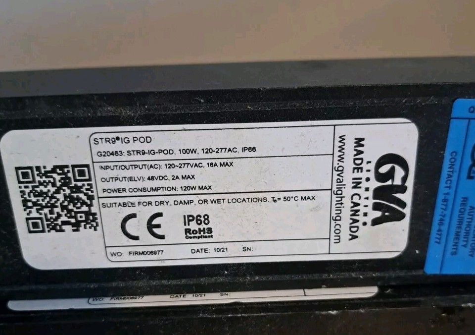 GVA Lighting STR9-IG-POD 100W 120-277AC 16A MAX USED (QTY 2) | eBay