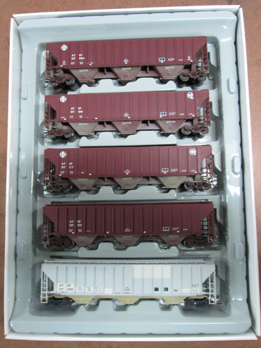 ATHEARN HO TRAIN Santa Fe 54' PS COVERED HOPPERS 6 PACK #72389 (READ ...