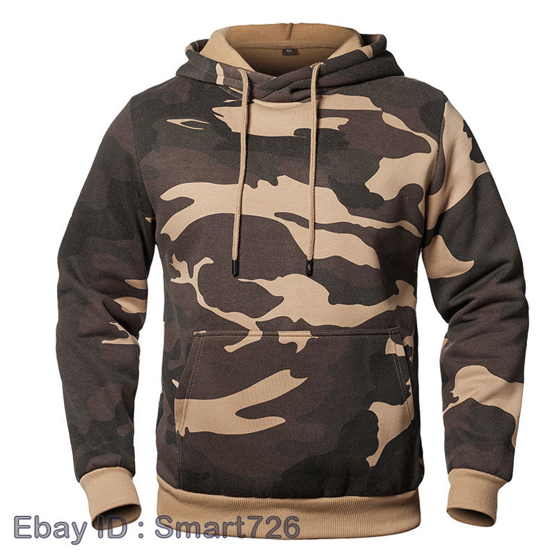 Men Hooded Cotton Camouflage Casual Jacket Parka Army Pullover Pocket ...