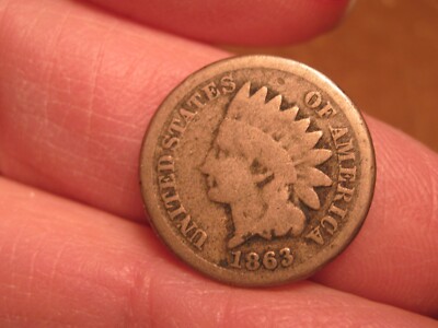 1863 INDIAN HEAD CENT/PENNY, FREE SHIPPING (#593C) | eBay