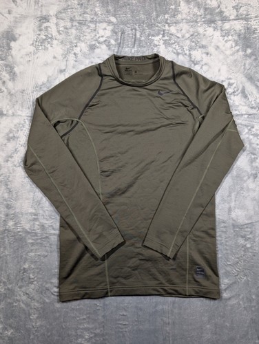 Nike Pro Combat Hyperwarm Dri-Fit Mens Medium Green Compression Long ...