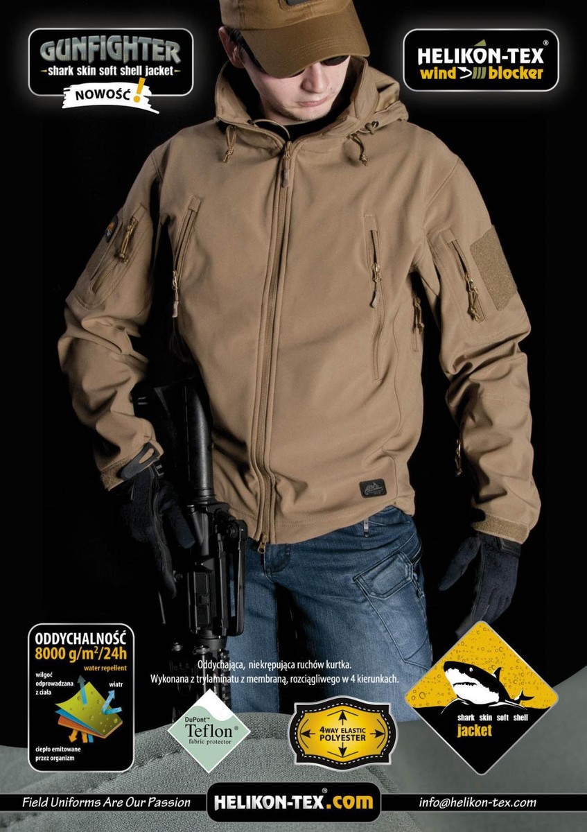 Multiple Pocket Jacket Helikon-Tex Gunfighter Jacket - Shark Skin ...