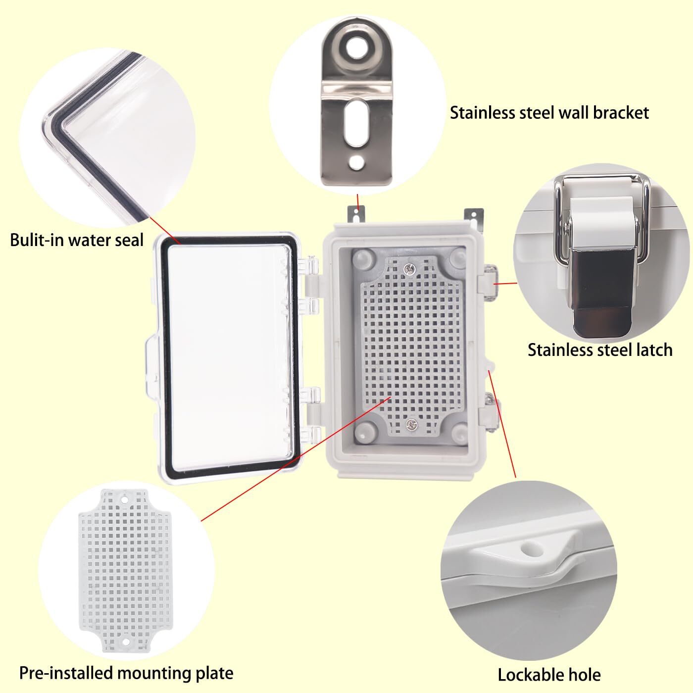 Waterproof Junction Box ABS Plastic Outdoor Electrical Box Weatherproof ...