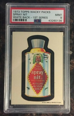1973 Topps Wacky Packages Spray Nit 1st Series White Back PSA 9 MINT ...