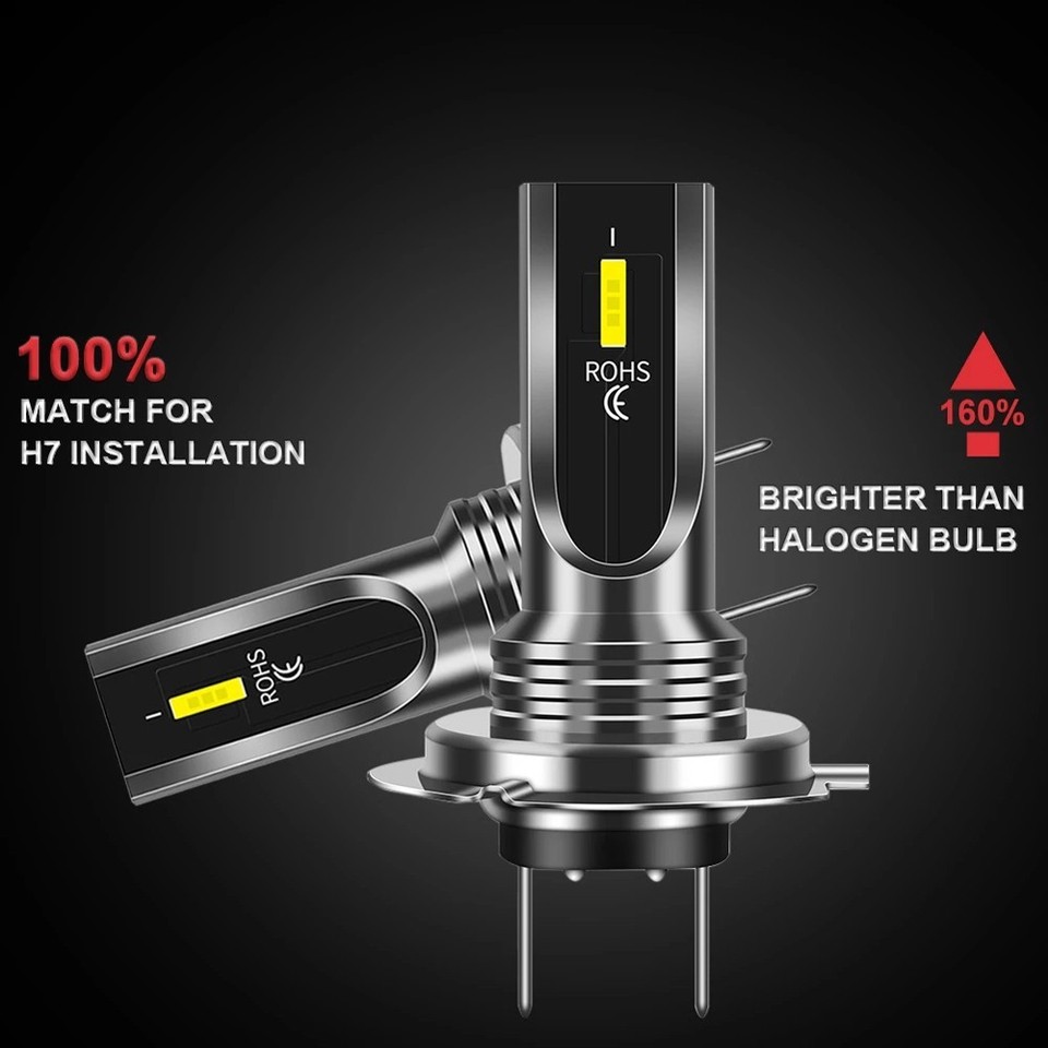 LED Headlight Car 50.000 Hours 1860 Chips 2pcs/Set 6SMD Bulb Hi/Low ...
