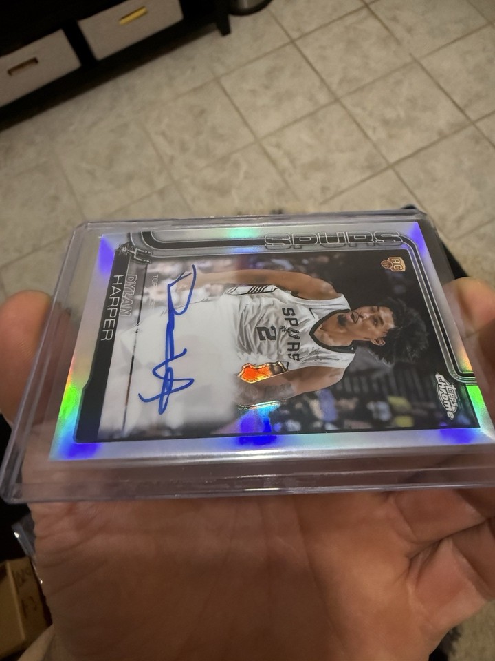 2025-26 Topps Chrome Autograph Card #TCAR-DH Dylan Harper RC Refractor ...