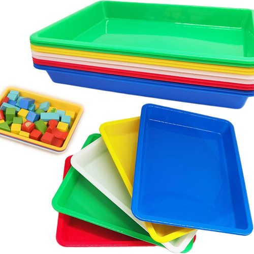 10 Pcs Plastic Art Trays,Multicolor Activity Tray Organizer Serving ...
