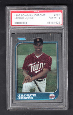 Jacque Jones 1997 Bowman Chrome Rookie Card #225 Twins PSA 8 NMMT | eBay