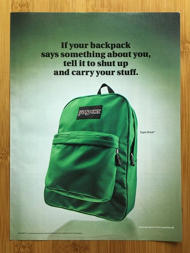 2002 Jansport Backpack Vintage Print Ad/Poster Advertisement Highschool ...