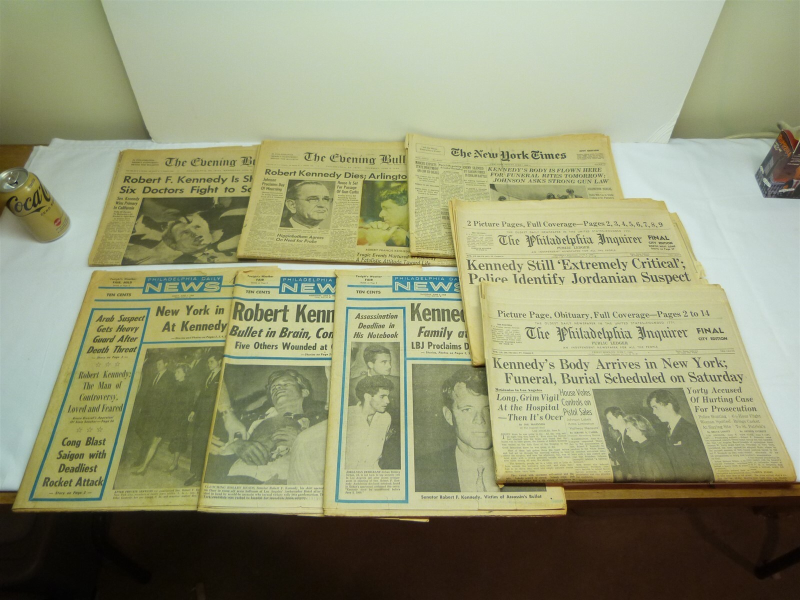 8 VTG 1968 Newspapers Robert F. Kennedy New York Times Philadelphia ...