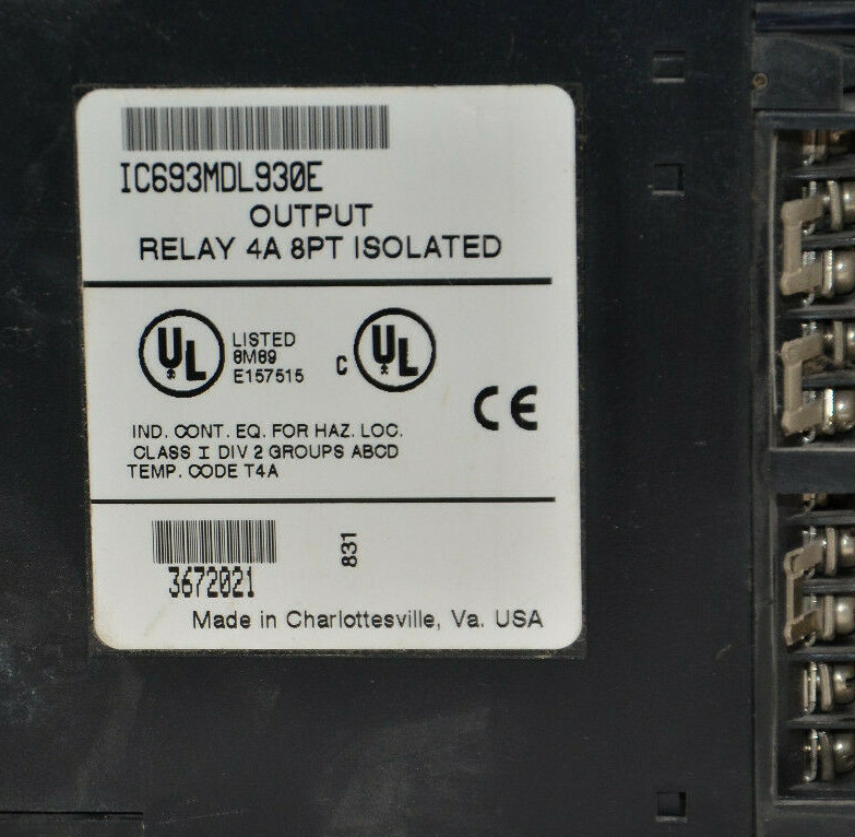 IC693MDL930E General Electric 120/240VAC 8PT Relay Output 9030 Series -SA | eBay