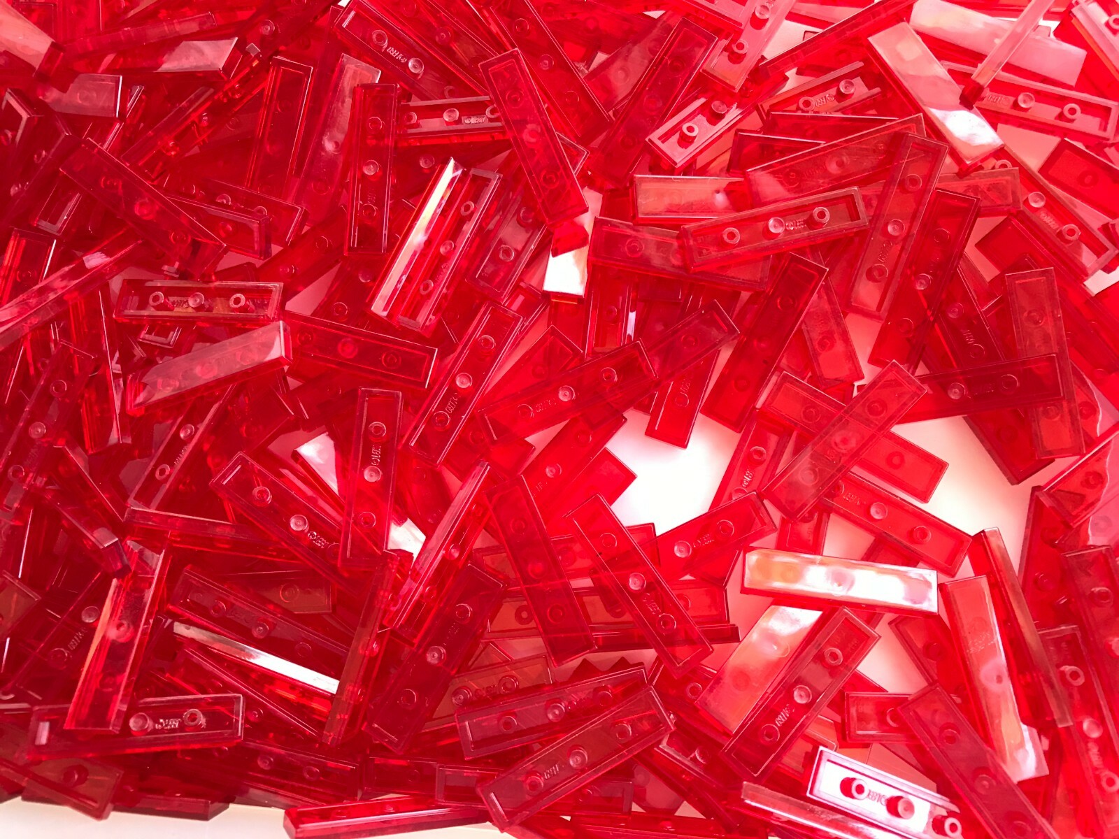 LEGO-NEW- #2431- TRANS RED-1 x 4 FINISHING TILE-10 PIECES | eBay