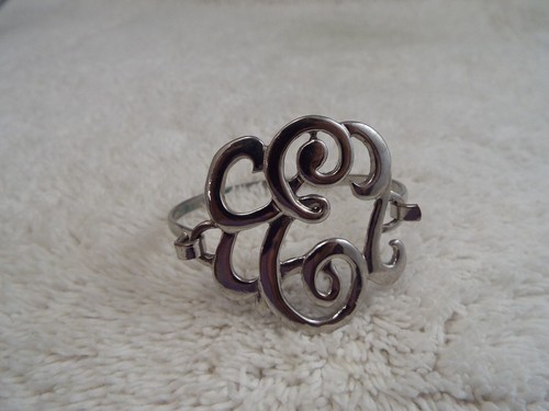 Silvertone Initial Letter Monogram E Bracelet (B8) | eBay