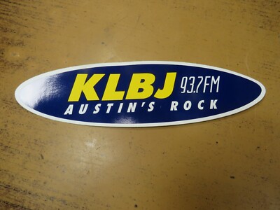 93.7 FM KLBJ Austin's Rock Radio Station Vintage Decal Bumper Sticker ...