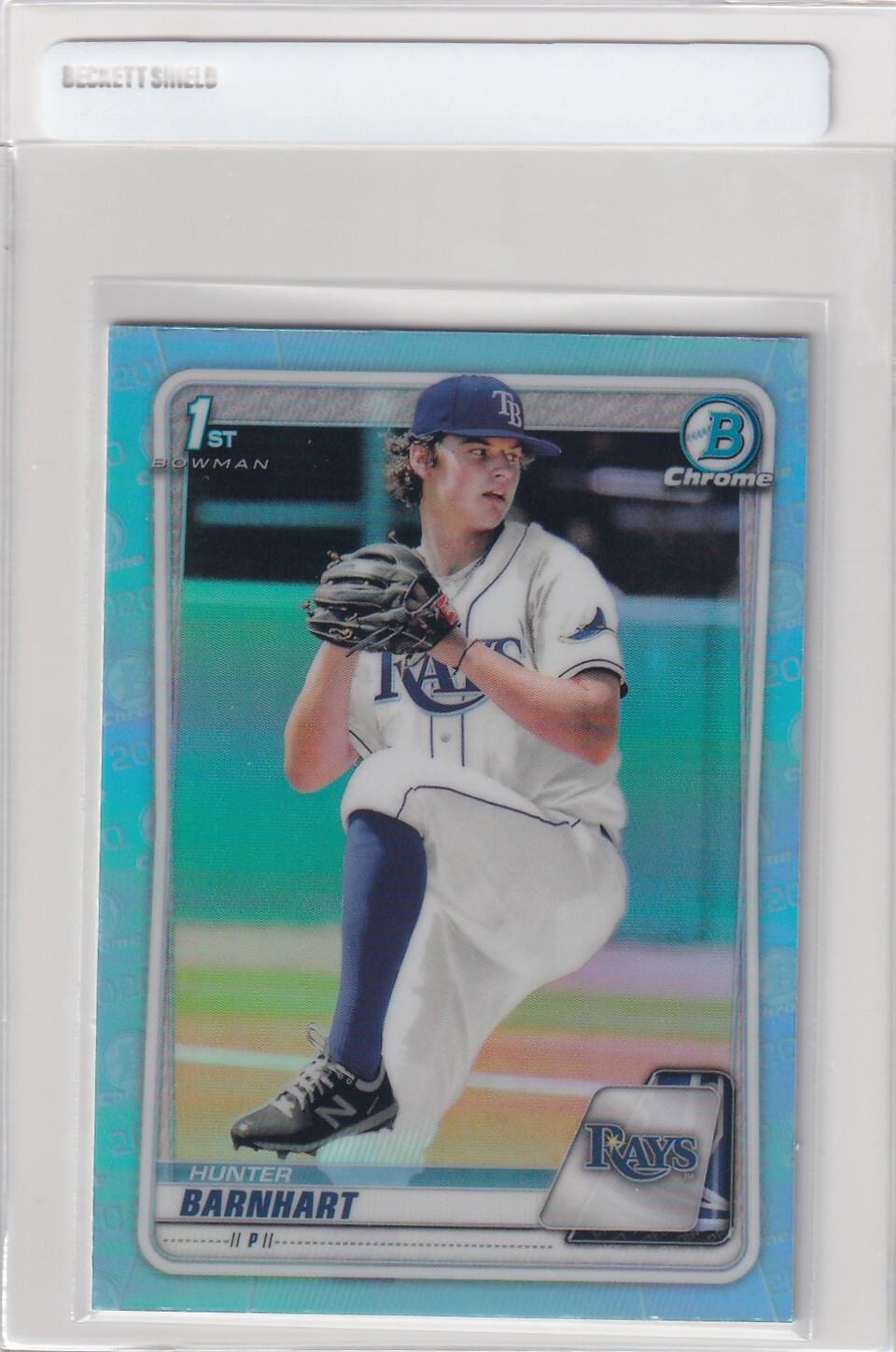 2020 BOWMAN CHROME 1ST RC SKY BLUE REFRACTORS HUNTER BARNHART RAYS ...