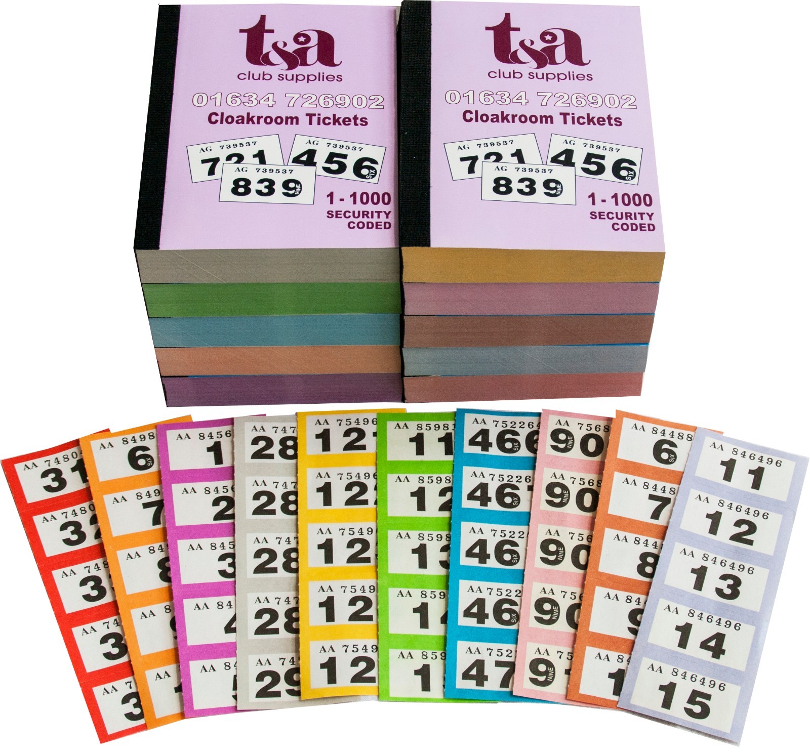 Raffle Books Cloakroom Tickets 20 Books1-1000 Raffle Tombola Bingo 10 ...