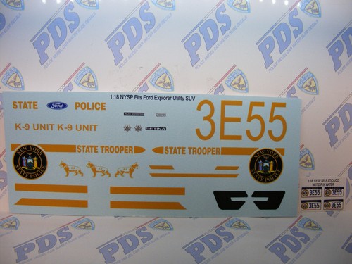 New York State Police with K-9 1/18 Decals Fits Motormax Police SUV | eBay