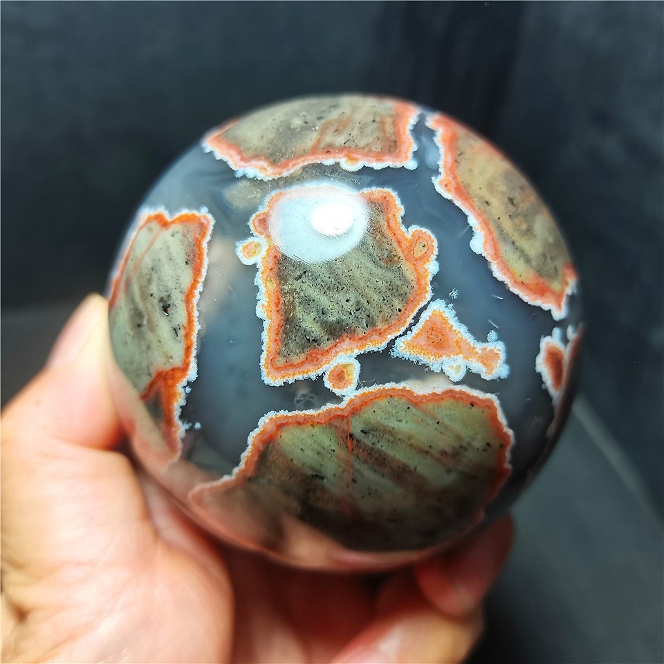 TOP 690g Natural Coloful Banded Stone Sphere Ball Meditation Healing ...