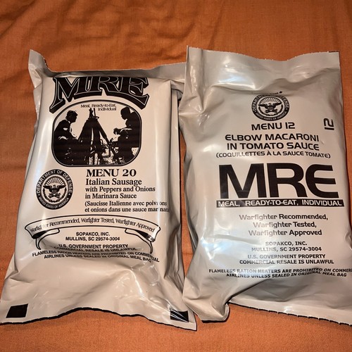 Military MRE Individual Menu- 12 Elbow Macaroni -20 Italian Sausage w ...