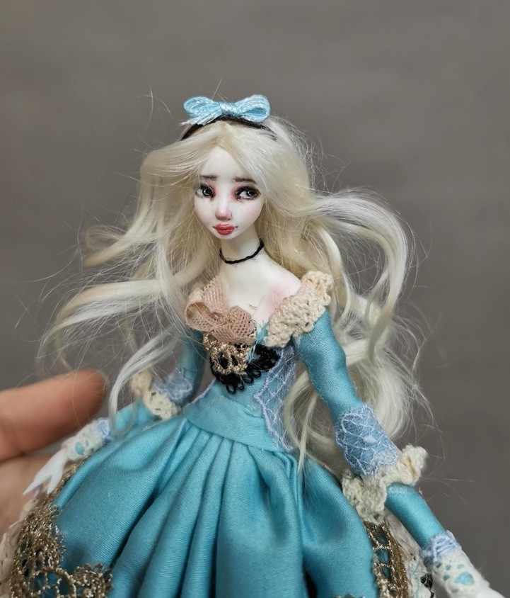 OOAK Alice In Wonderland Polymer Clay Doll 1:12 Dollhouse Miniature ...
