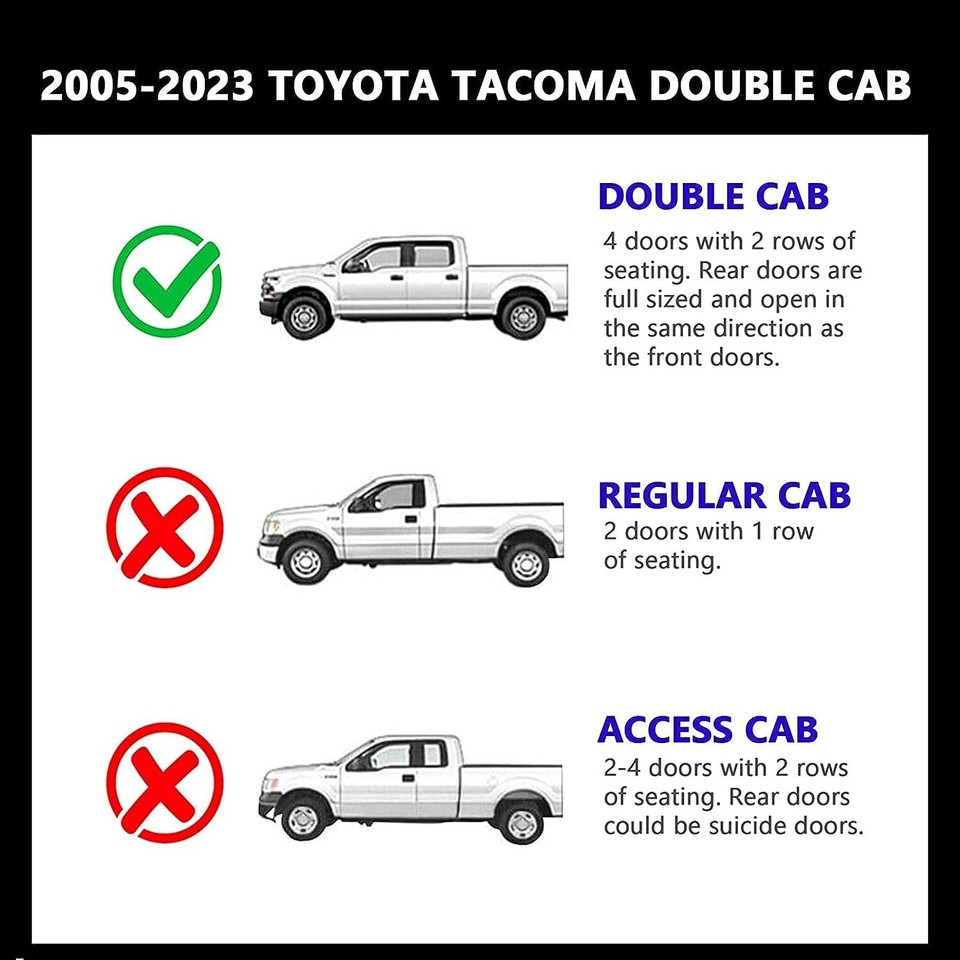 Double Cab Top Roof Rack For 2005-2023 Toyota Tacoma Cross Side Rails ...