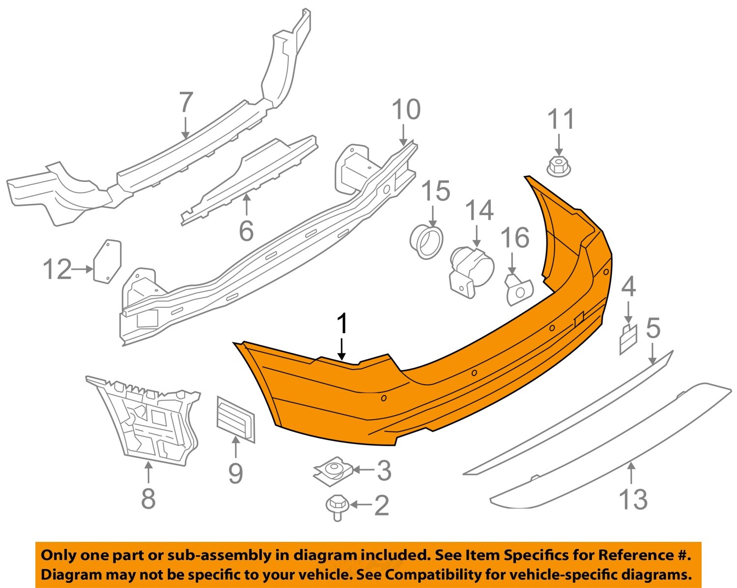 Rear Bumper Cover BMW 328i Sedan 2012-2015 51127312731 OEM for sale ...