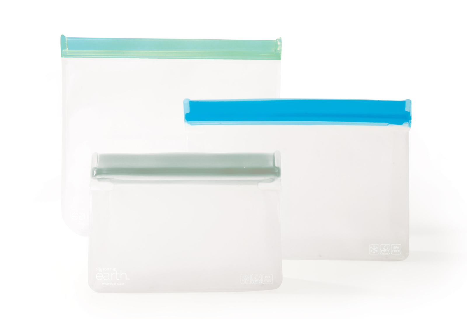 Plain Design Reusable Zip Food Bag Pouches - BPA Free - Set of 3 **FREE ...