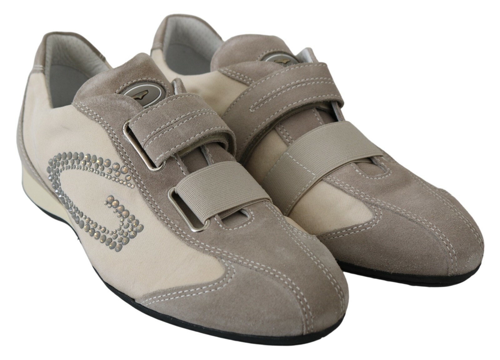 ALBERTO GUARDIANI Shoes Saddle Brown Crystal Logo Sneakers Women's EU36 ...