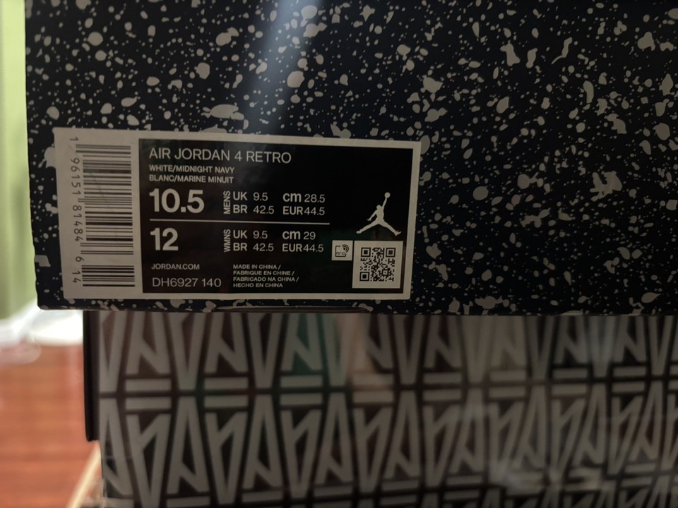 Nike Air Jordan 4 Retro Midnight Navy, Size 11, DH6927-140, OG Cement ...