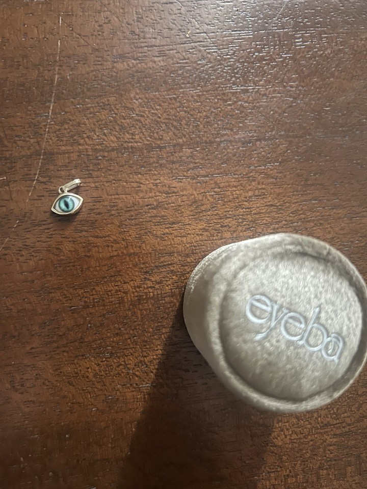 Eyeba Prosthetic Eye Pendant Cat Eye Blue 14k Gold Handmade Jewelry NYC ...