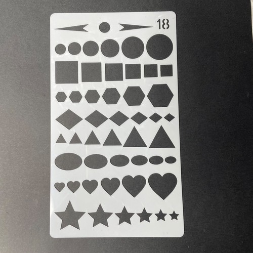 Reusable Art Planner Stencil Flow Chart Shapes Circles Squares Hearts ...