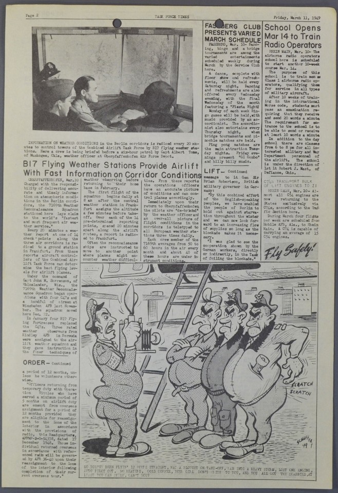 1949 COMBINED AIRLIFT TASK FORCE TIMES Military Newspaper VOL II NO 151 ...