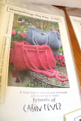 Cabin Fever Knitting Pattern 708 Sheep Strings Big Felted Bag | eBay
