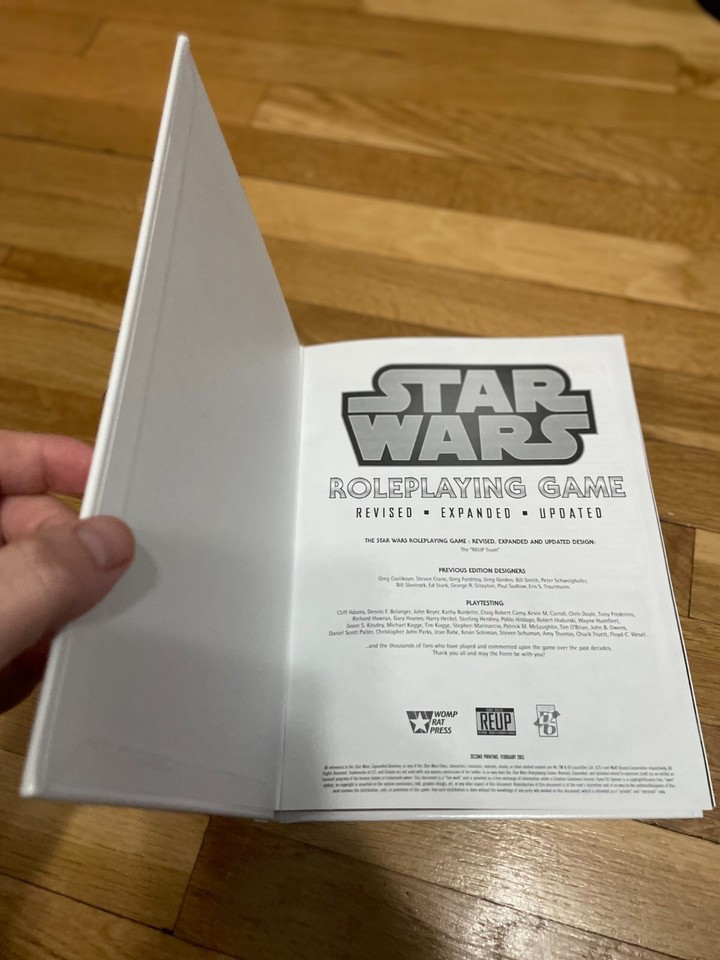 Star Wars D6 Revised Expanded Updated Core Rulebook REUP HC WEG RPG | eBay