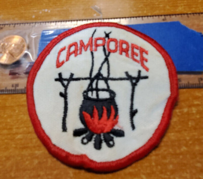 Generic Boy Scout Camporee "cook pot on fire on round Patch" | eBay