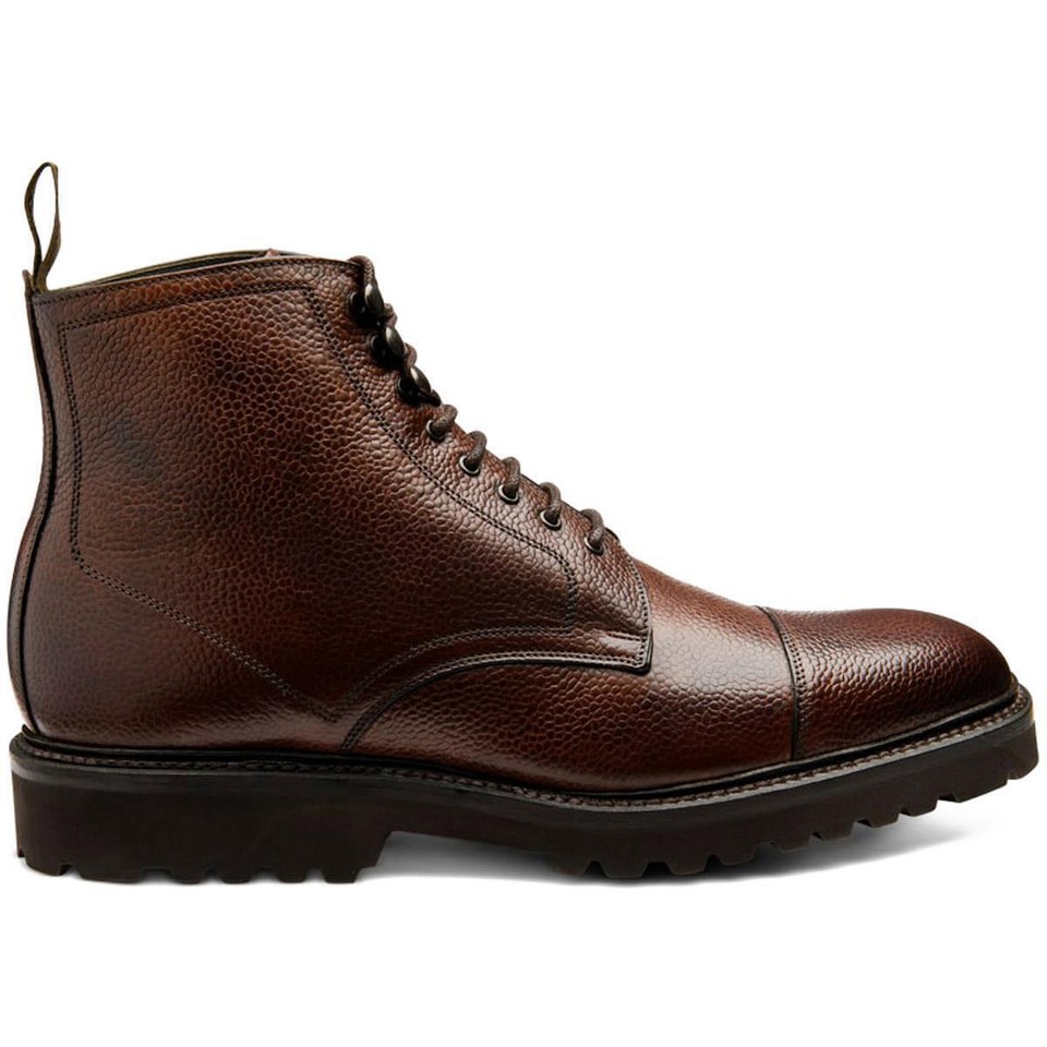 Loake Shoes Mens Leather Aquarius Boot Dark Brown Grain Sizes 7 to 11 ...