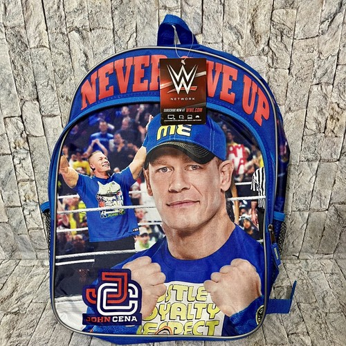 NWT WWE WRESTLING John Cena School Backpack Bag Book Bag Blue | eBay