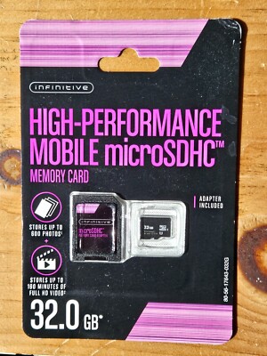 Infinitive High Performance Mobile MicroSD SDHC Memory Cards, 32GB | eBay