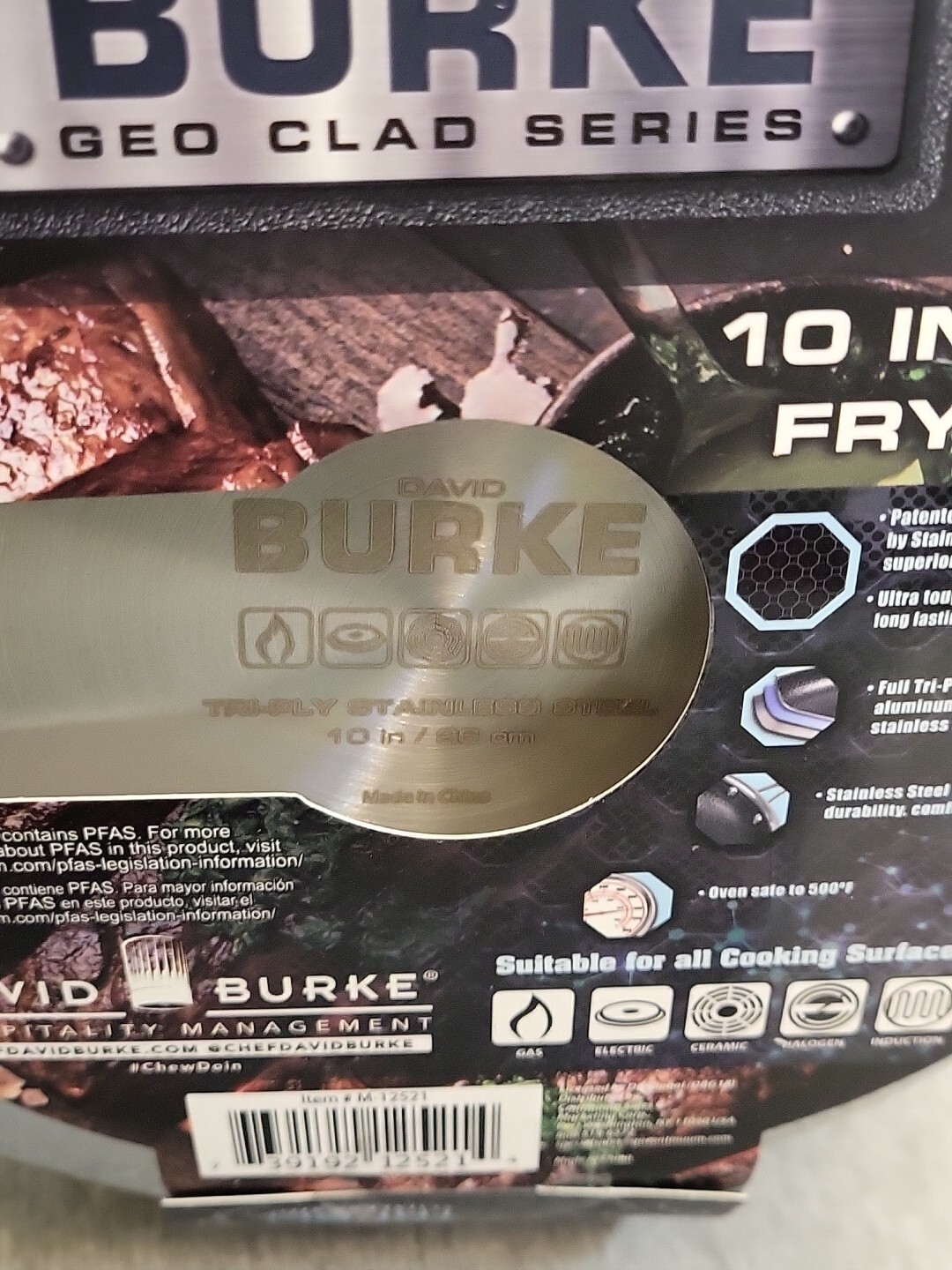 David Burke Geo Clad 10" Frying Sauté Pan - Laser Etched Geometric ...
