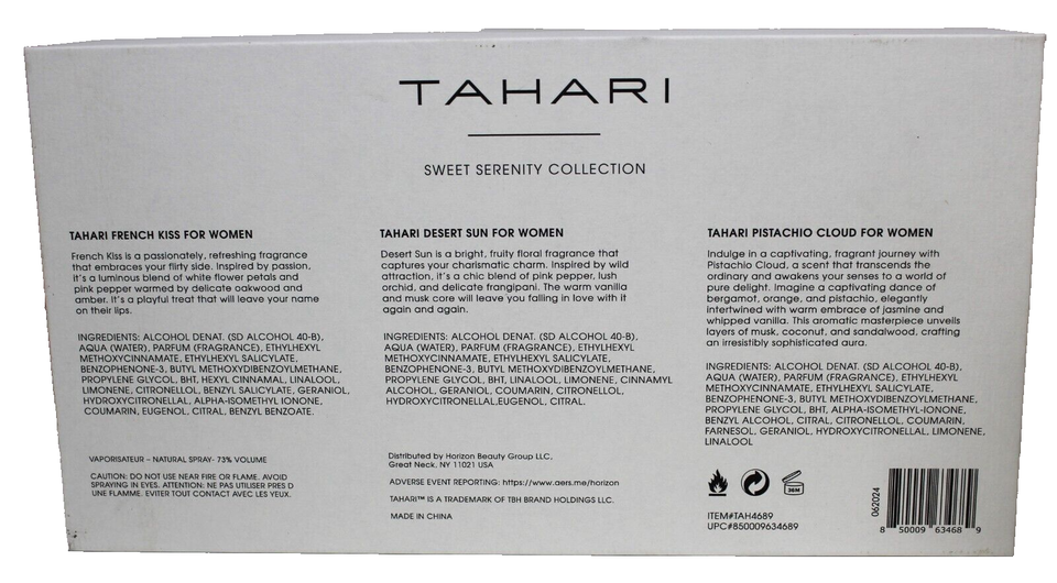 Tahari Perfume Set Pistachio Cloud Desert Sun French Kiss Sweet ...