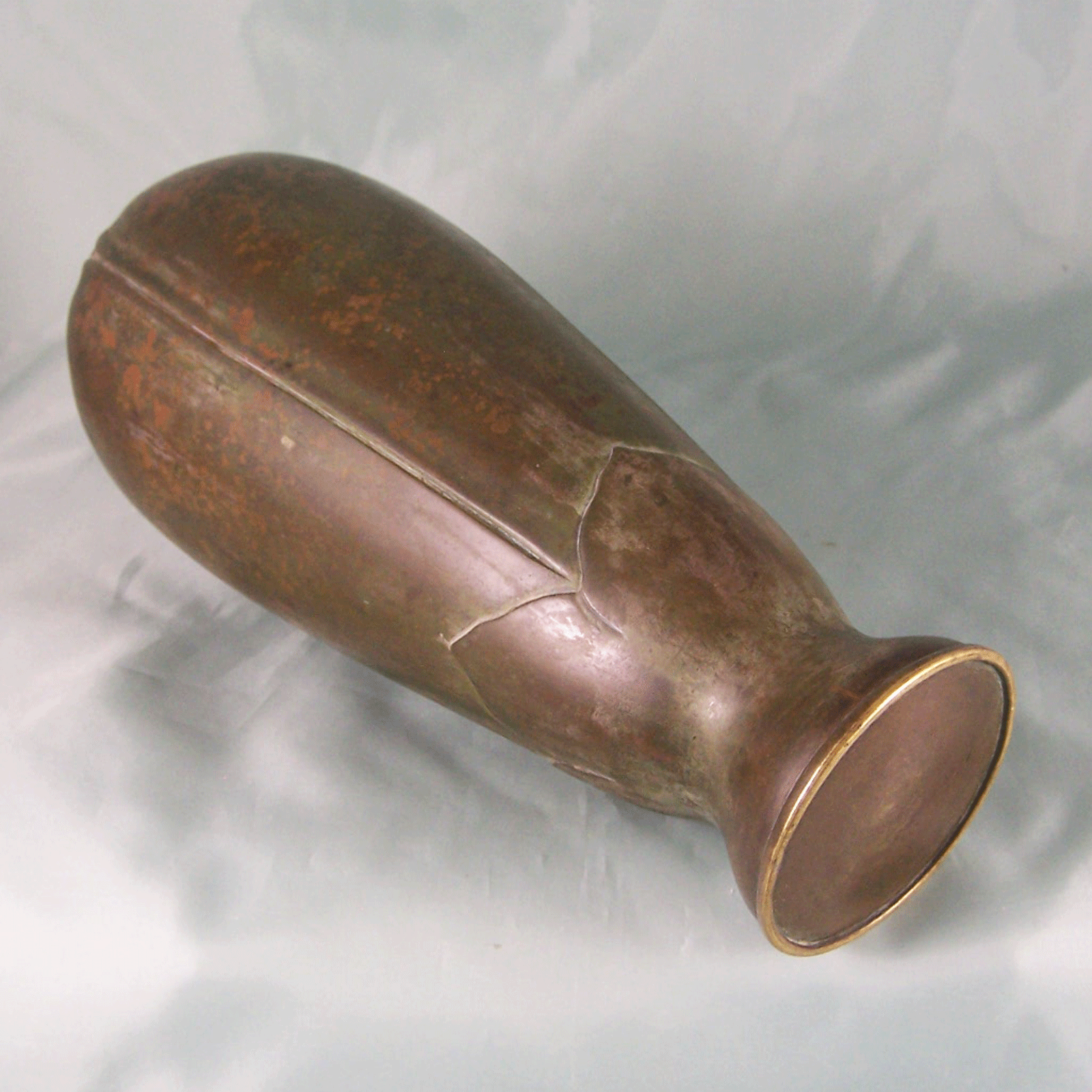 Arts & Crafts Copper Vase Lotus Leaf 1920s Hand Formed Craftsman Studio ...