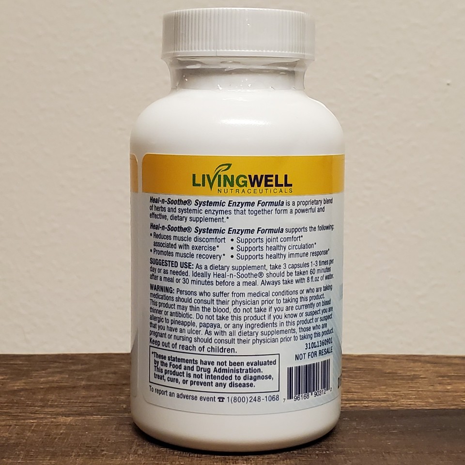 LivingWell Nutraceuticals Heal-N-Soothe Systemic- Enzyme Formula 90 ...