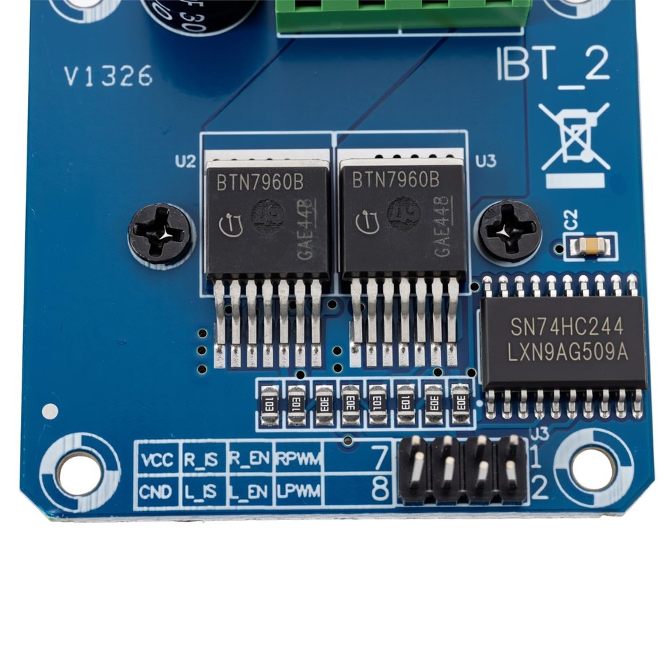 4-Piece Set of BTS7960 43A High-Power Motor Driver Modules, Ideal for ...