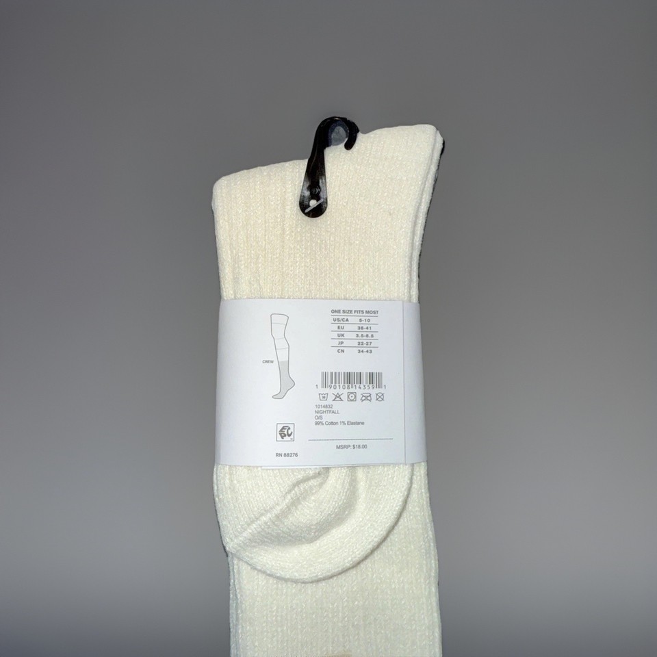 UGG Soft Feel Cotton Crew Slouch Socks One Size New With Tags In Cream ...