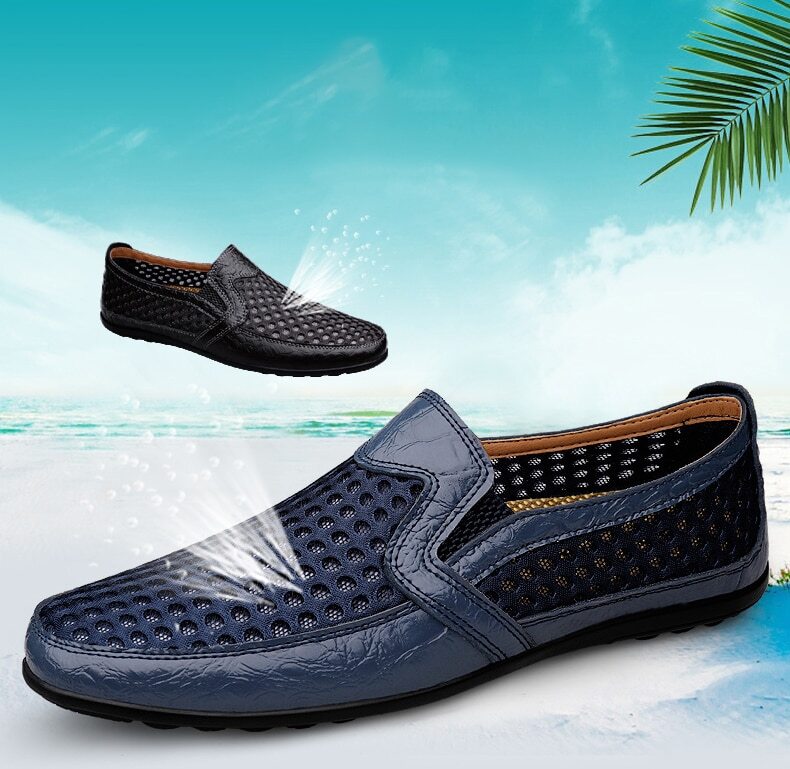 Men Leather Loafers Shoes Men Sneakers Male Outdoor Black Flat Men ...