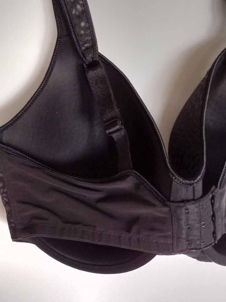 Playtex Secrets Balconette Black Bra Size 42DD Style 4823 UNDERWIRE ...