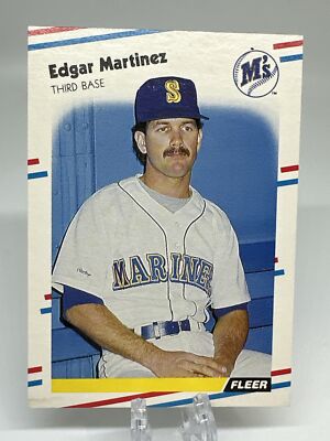Edgar Martinez 1988 Fleer Baseball RC #378 Rookie Card Seattle Mariners ...